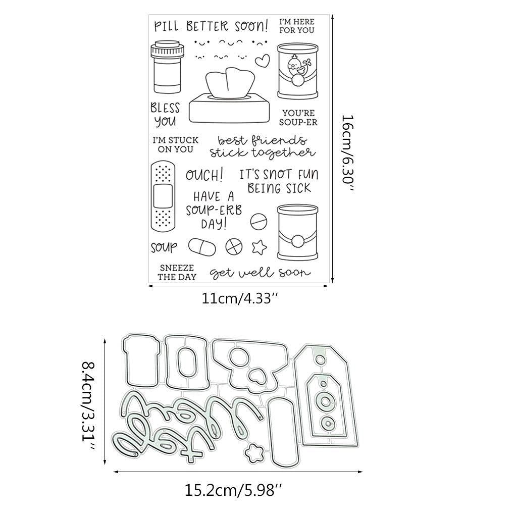 Sick Silicone Clear Stamp and Die Sets for Card Making, DIY Embossing Photo Album Decorative Craft