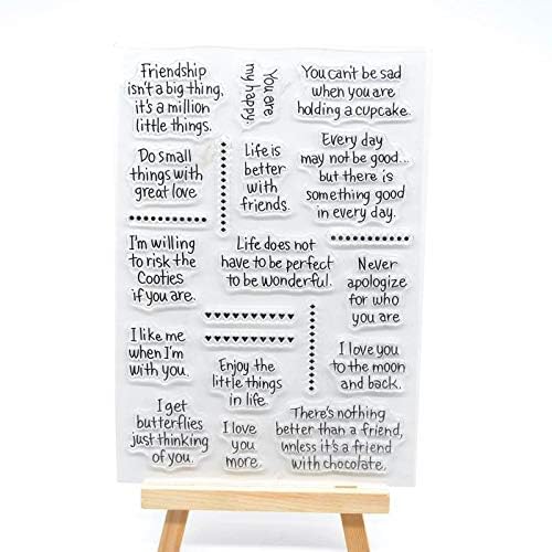 Welcome to Joyful Home 4pcs/Set Different Sentiments Rubber Clear Stamp for Card Making Decoration and Scrapbooking