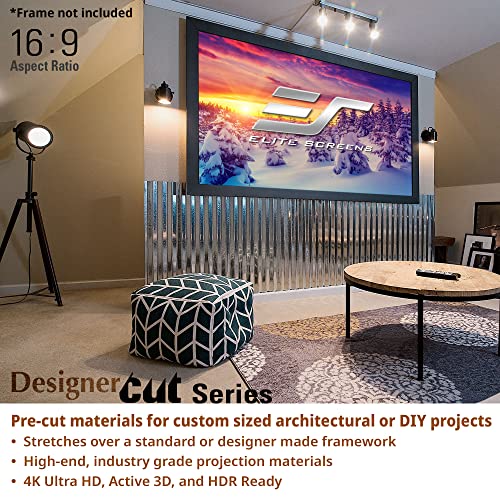 Elite Screens Designer Cut 123 inch Diag. 16:9, 8K 4K Ultra HD Ceiling Light Rejecting and Ambient Light Rejecting (CLR/ALR) DIY Raw Projector Screen Material for Movie Home Theater, RM-123H-CLR2