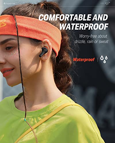 Donner Noise Cancelling Wireless Earbuds, Bluetooth 5.2 Earphones with 4 Mic Clear Calls, 12mm Drivers, App for Custom EQ, 32H Playtime, Fast Charging, Transparency - Dobuds ONE,Black