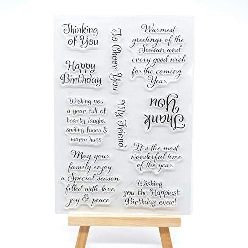 Welcome to Joyful Home 4pcs/Set Different Sentiments Rubber Clear Stamp for Card Making Decoration and Scrapbooking