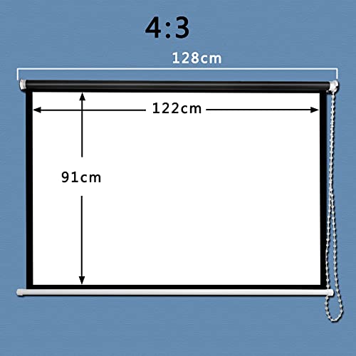 LENG Wall Mounted Projection Screen 60'' Roll Up Projector Screen Portable Movie Screen Outdoor Lightweight Little Screen for Home Cinema, Meeting Presentation (Size : 4:3)
