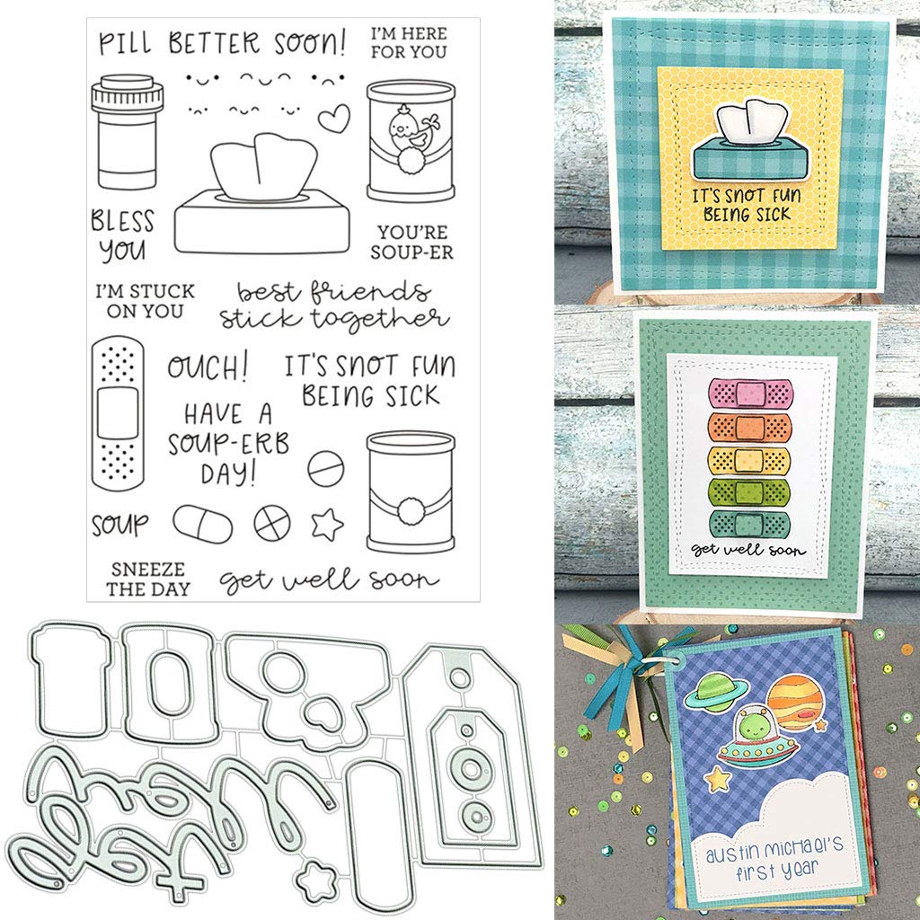 Sick Silicone Clear Stamp and Die Sets for Card Making, DIY Embossing Photo Album Decorative Craft