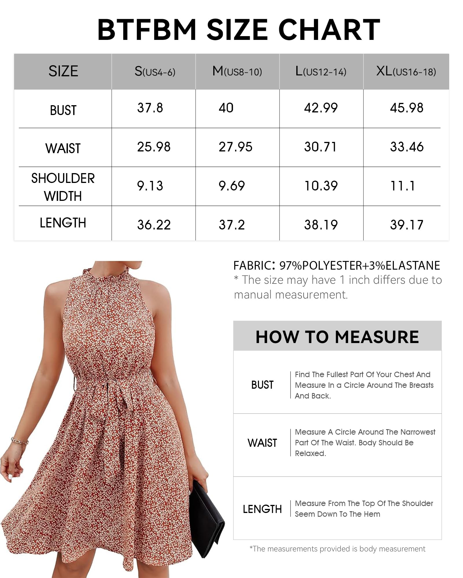 BTFBM Women 2025 Halter Neck Summer Dresses Casual Sleeveless Floral Polka Dot Print Ruffle Mini Boho Beach Sun Dress(Floral Print Red, Medium)