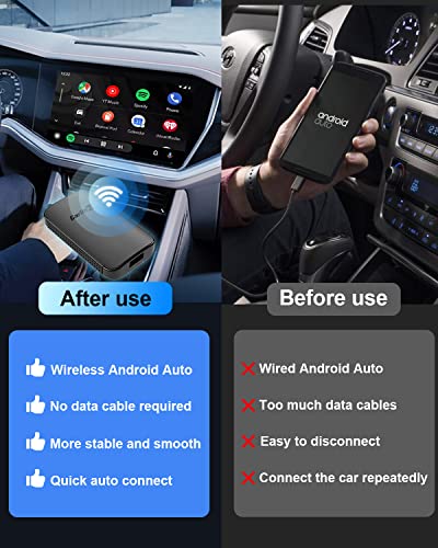 Wireless Android Auto Car Adapter CarlinKit A2A Dongle for Cars only Support Original Wired Android Auto, Instant Connection- Easy Setup- 5 GHz WiFi- GPS Navigation Fast Transmission…