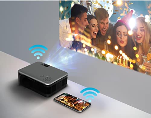NarcNton Projector Smart TV WiFi Portable Home Theater Cinema Battery Sync Mobile Phone Beam LED Projector Suitable for 4k Movie Projector A30C-Battery