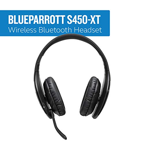 BlueParrott S450-XT Voice-Controlled Bluetooth Headset β Industry Leading Sound with Long Wireless Range, Extreme Comfort and Up to 24 Hours of Talk Time , Black , Stereo