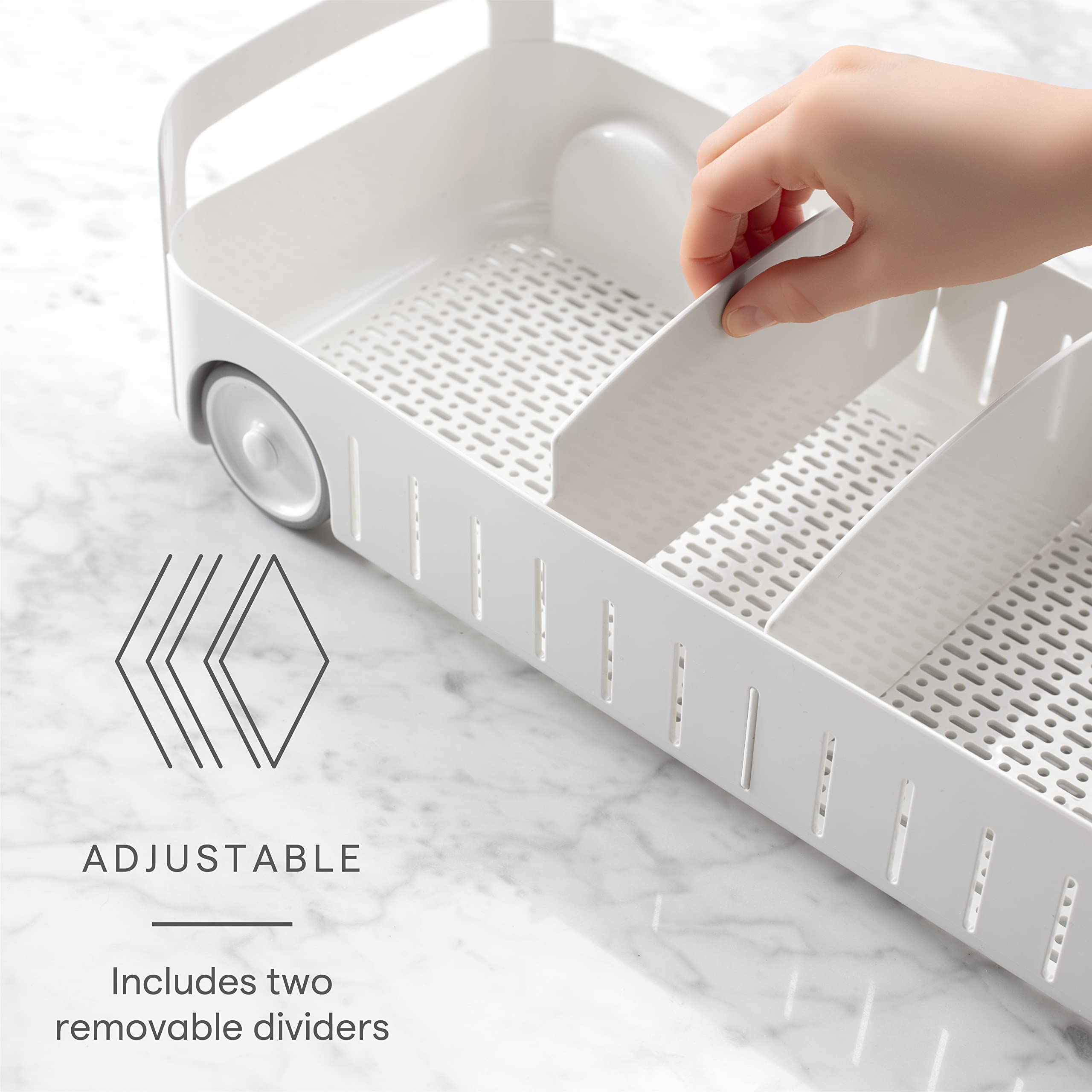 YouCopia RollOut Caddy Under Sink Organizer, 8" Wide, White