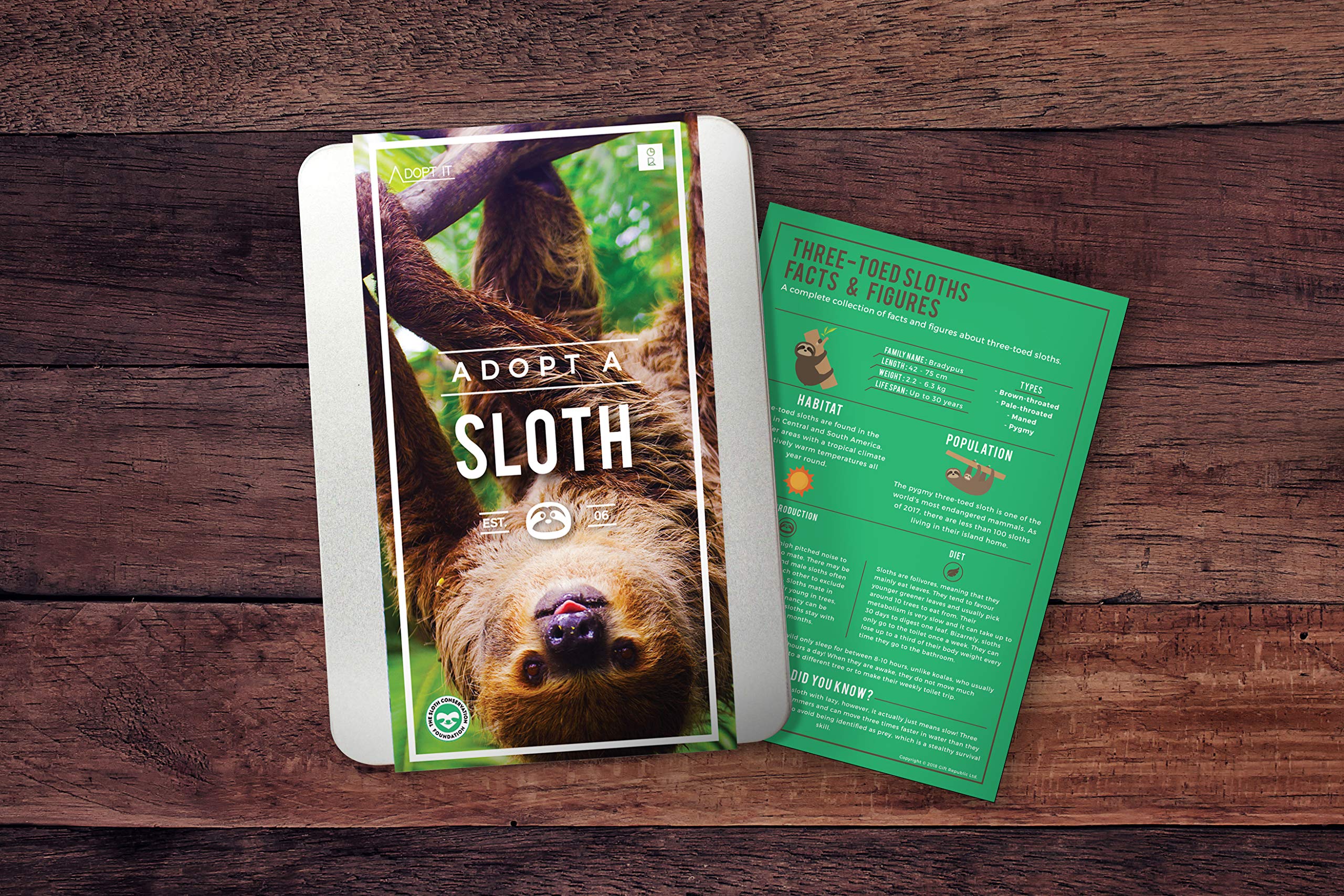 Gift Republic Sloth Adopt It, One Size, Multicolor