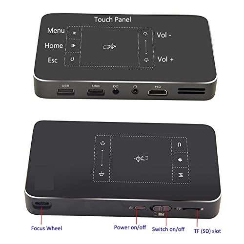 T18 (2G+32G) Android 7.1.2 Smart Projector Mini DLP Projector Support AC3 HD 1080P Video Beamer BT4.1 Airplay DLNA ( Color : 2G 32G and Mouse )