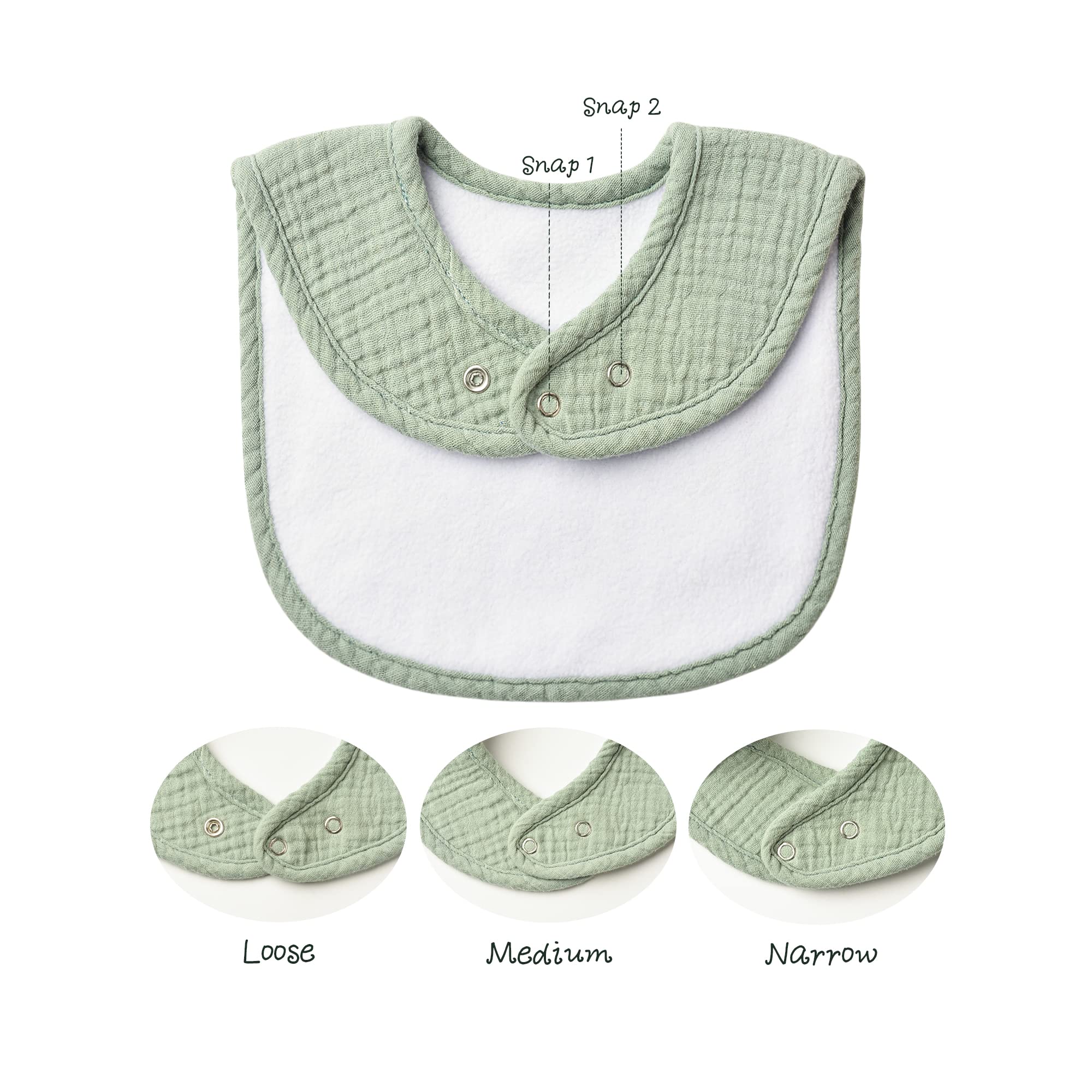 Konssy Muslin Baby Bibs 8 Pack Baby Bandana Drool Bibs Cotton for Unisex Boys Girls, 8 Solid Colors Set for Teething Drooling