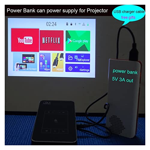 T18 (2G+32G) Android 7.1.2 Smart Projector Mini DLP Projector Support AC3 HD 1080P Video Beamer BT4.1 Airplay DLNA ( Color : 2G 32G and Mouse )