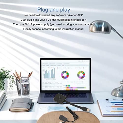 PUSOKEI 1080P Wireless HDMI Display Dongle, WiFi HDMI Adapter, Laptop/Pad/Phone to HDMI Adapter, NO Setup, NO APP Required, Video Mirroring Dongle for iOS Android