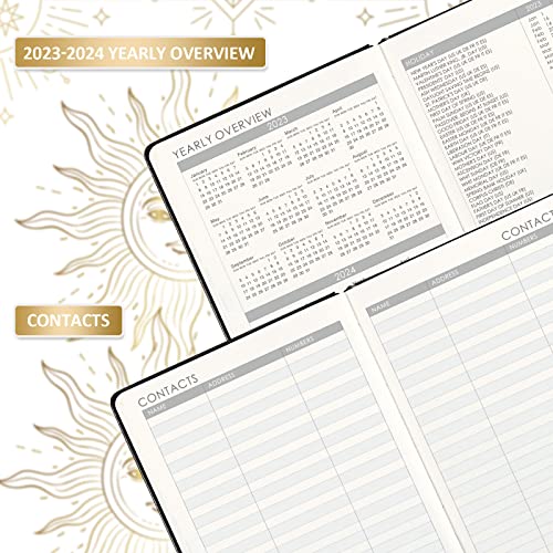 2023-2024 Planner - Academic Weekly Monthly Planner 2023-2024, July 2023 - June 2024, 5.75" x 8.25", Faux Leather, Back Pocket with 40 Notes Pages - The SunSun