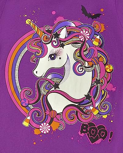 The Children's Place,Long Sleeve Halloween Graphic T-Shirt,Purple Carrot,Small (5/6)
