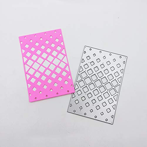 Metal Hollow Rhombus Frame Cutting Dies,Rhombus Background Frame Die Cuts Embossing Stencils Template Mould for Card Scrapbooking and DIY Craft Album Paper Card Decor