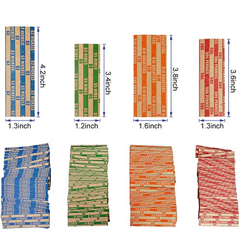 L LIKED 100 Assorted Bundle Flat Striped Coin Wrappers (100 Assorted)
