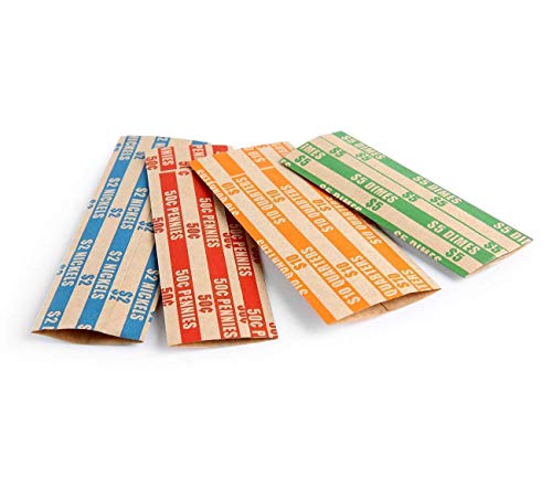 L LIKED 100 Assorted Bundle Flat Striped Coin Wrappers (100 Assorted)