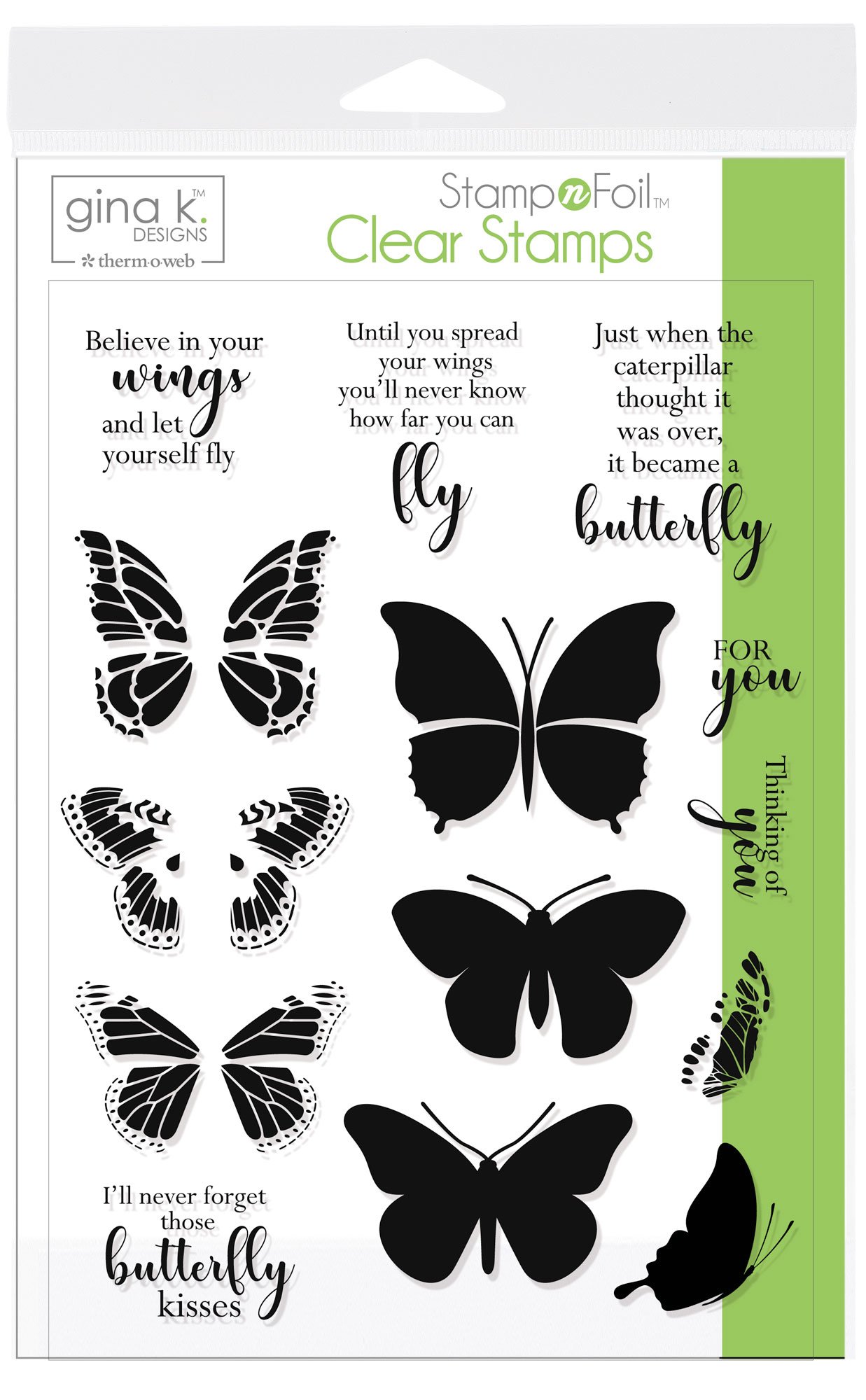 Gina K. Designs for Therm O Web StampnFoil Clear Stamps Butterfly Kisses