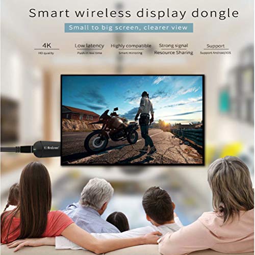4K/1080P Wireless Display Adapter, SmartSee Screen Mirroring from iOS Android Phone Laptop to TV Projector Any HDMI Display, Dual Core Streaming Device Support Miracast Airplay DLNA