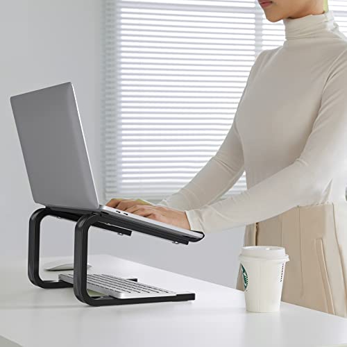 BESTERGO Laptop Stand, Laptop Riser for Desk, Ergonomic Computer Stand Holder for Laptop Compatible with MacBook Air Pro, Dell, Lenovo, HP and All 10-15.6" Laptops, Black