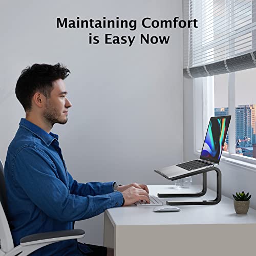 BESTERGO Laptop Stand, Laptop Riser for Desk, Ergonomic Computer Stand Holder for Laptop Compatible with MacBook Air Pro, Dell, Lenovo, HP and All 10-15.6" Laptops, Black