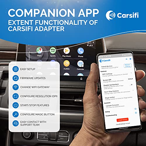 CARSIFI Wireless Android Auto Adapter for All Cars and Head Units with Wired Android Auto - Wireless Car Dongle USB Plug & Play