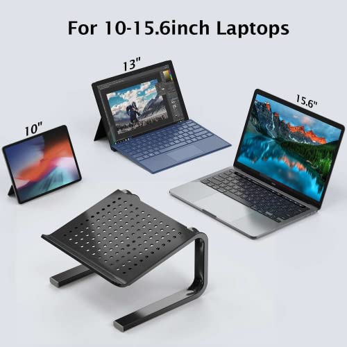 BESTERGO Laptop Stand, Laptop Riser for Desk, Ergonomic Computer Stand Holder for Laptop Compatible with MacBook Air Pro, Dell, Lenovo, HP and All 10-15.6" Laptops, Black