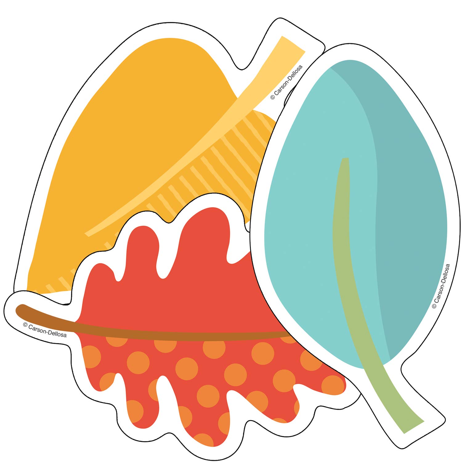 Carson Dellosa Colorful Leaves Cutouts, 36 Fall Cutouts for Bulletin Board and Classroom Décor, Multi-Color Leaf Classroom Cut-Outs, Seasonal Cutouts for Classroom Fall Bulletin Board Decorations