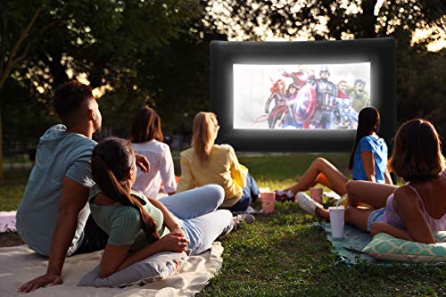 XtremepowerUS 95177 14' Feet Outdoor & Indoor Projection Portable Movie Screen-Includes Inflation Air Blower w/Storage Bag, Black