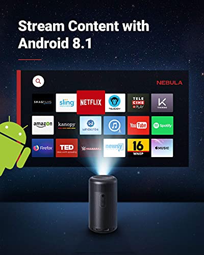Anker NEBULA Capsule Max, Pint-Sized Wi-Fi Mini Projector with Nebula Desktop Stand for Projectors, 360° and Height Adjustment