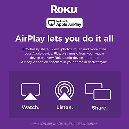 Roku Smart Soundbar, 4K/HD/HDR Streaming Media Player & Exceptional Audio Includes Roku Voice Remote