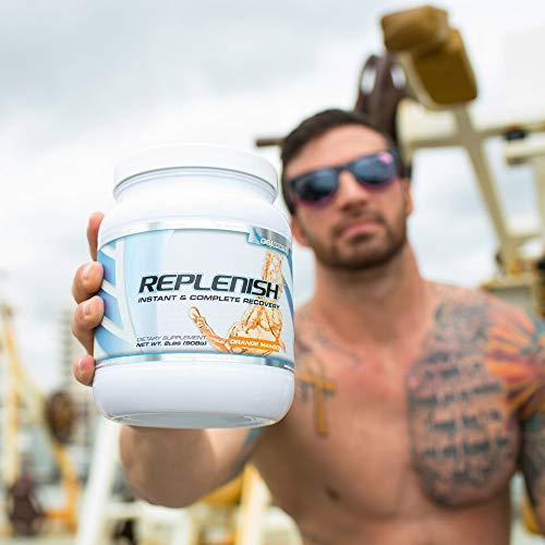 G6 Sports Nutrition Replenish Instant & Complete Recovery (Post Workout Formula, 11g of BCAAs & EAAs, 20g Whey Protein, 1000mg Creatine MagnaPower, Zero Refined Sugars) β 2lb Jar β Orange Mango
