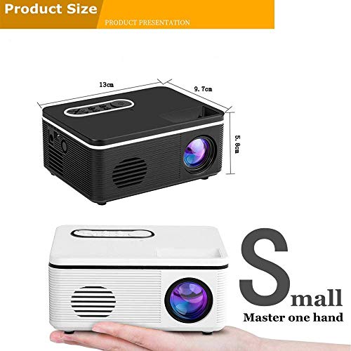Zeta Mini HD Projector Short Throw Projector 4k 1080P AV/USB/TF/HDMI/5V-2A Portable LCD LED Beam Projector for 4:3 Screen Indoor/Outdoor