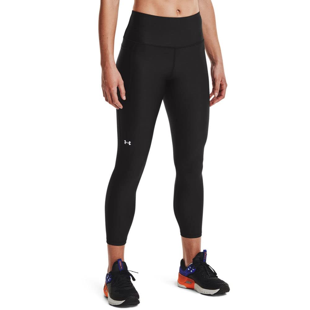 Under Armour Womens HeatGear Armour High Waisted Ankle No-Slip Leggings , Black (001)/White , Small
