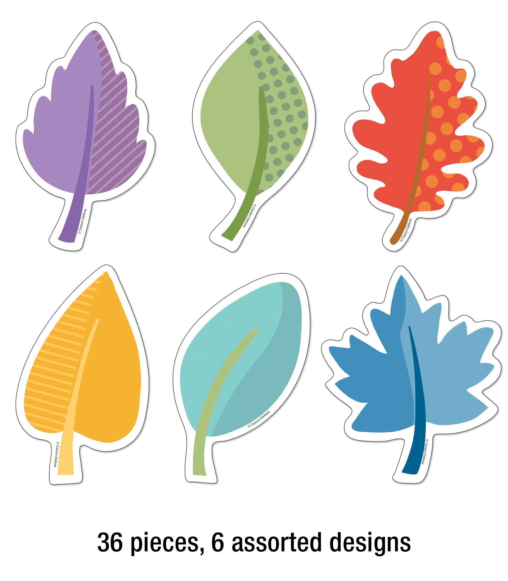 Carson Dellosa Colorful Leaves Cutouts, 36 Fall Cutouts for Bulletin Board and Classroom Décor, Multi-Color Leaf Classroom Cut-Outs, Seasonal Cutouts for Classroom Fall Bulletin Board Decorations