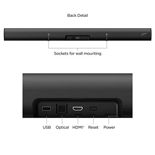 Roku Smart Soundbar, 4K/HD/HDR Streaming Media Player & Exceptional Audio Includes Roku Voice Remote