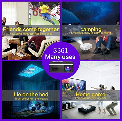 Zeta Mini HD Projector Short Throw Projector 4k 1080P AV/USB/TF/HDMI/5V-2A Portable LCD LED Beam Projector for 4:3 Screen Indoor/Outdoor