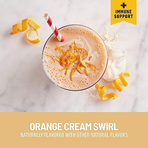 SlimFast Advanced Immunity High Protein Meal Replacement Smoothie Mix, Orange Cream Swirl, Weight Loss Powder, 13.5 Oz