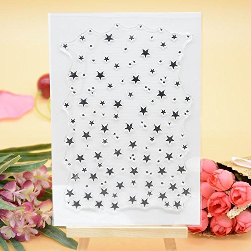Welcome to Joyful Home 4pcs/Set Wooden Star Brick Crack Background Rubber Clear Stamp for Card Making Decoration and Scrapbooking