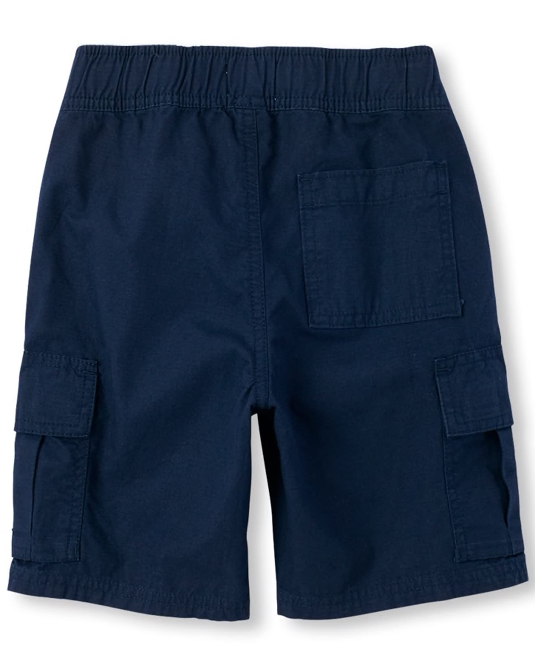 The Children's Place Boys Pull on Cargo Shorts,Flax/Sandwash/Tidal/Washed Black 4 Pack,7