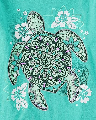 The Children's Place Girls Long Sleeve Animal Graphic T-Shirt Sea Turtle Medium