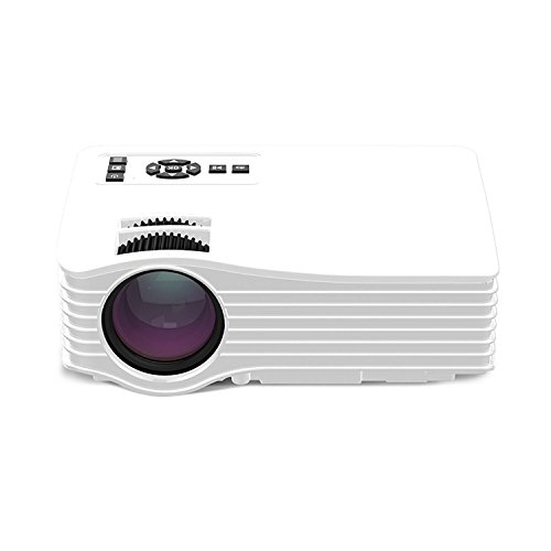 GAOHAILONG Multimedia Mini Projector (Support USB/SD/HDMI/IR) Game Consoles 1000 lumens Portable high-Definition LED Projector not Support Connect wirelessly, White