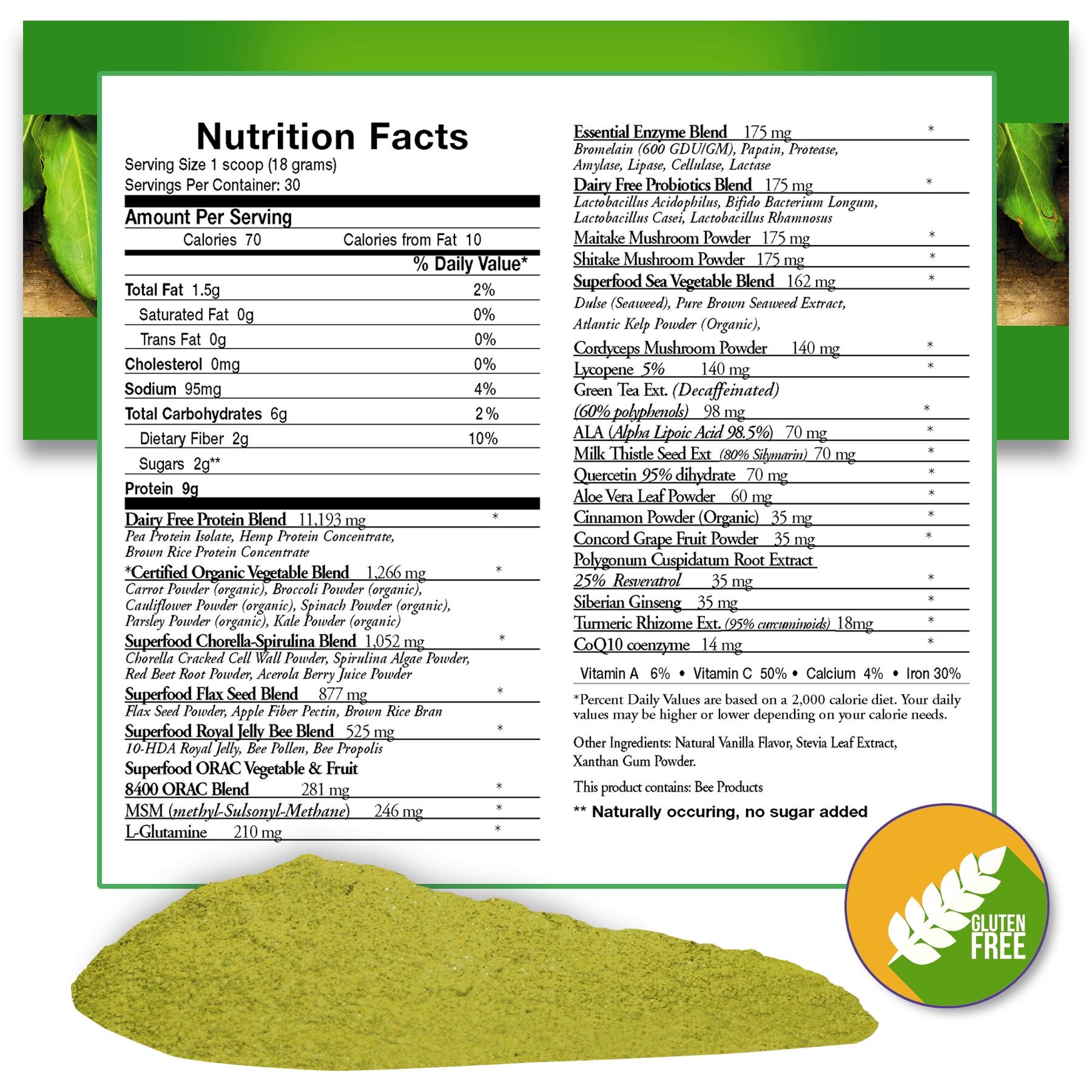Doctors Nutra Nutraceuticals PH50 Protein Greens Plant-Based All Natural no Gluten Non-Dairy Vegetable Pea Rice Protein Vanilla Flavor 1.19 pounds 50 Superfoods with Digestive Enzymes