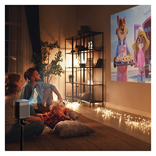 Halo Mini Portable Projector Screenless TV with 17100mAh Battery 1080P Full HD Android 9.0 3D Home Cinema 800Ansi Lumens ( Color : Halo )