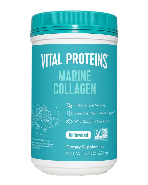 Vital Proteins Marine Collagen Peptides Powder Supplement 7.8 oz Canister + Stick Packs (10 g) (Box of 20)