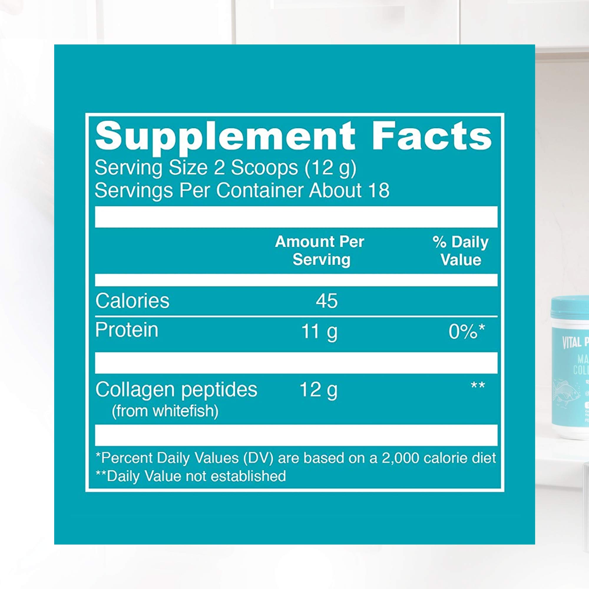 Vital Proteins Marine Collagen Peptides Powder Supplement 7.8 oz Canister + Stick Packs (10 g) (Box of 20)