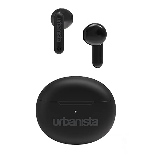 Urbanista Austin True Wireless Earbuds, Bluetooth 5.3 in Ear IPX4 Headphones with Dual Microphones, 20 Hr Playtime, Wireless Ear Buds with Touch Controls, TWS USB C Charging Case, Midnight Black