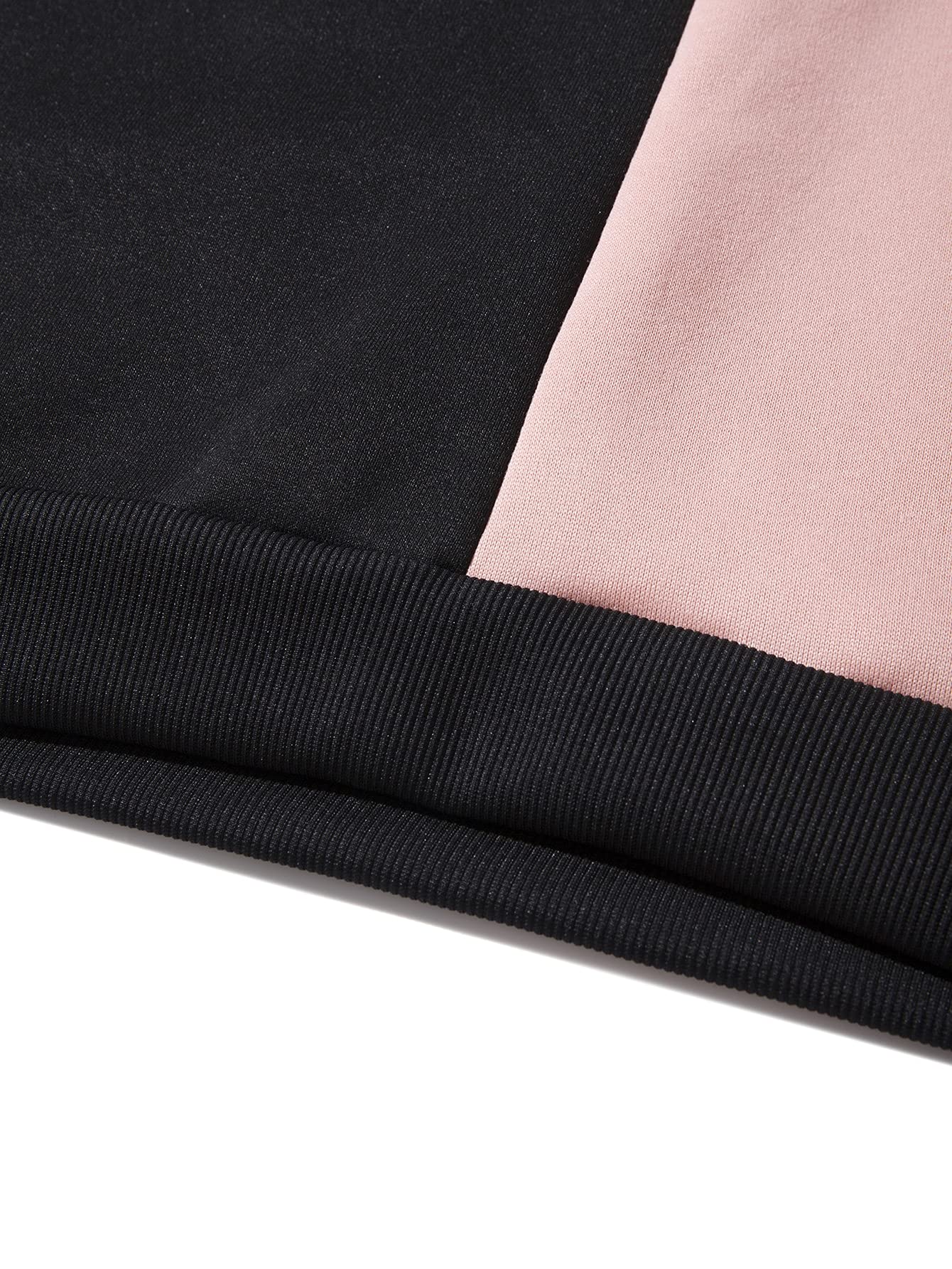 SOLY HUX Men's Casual Colorblock Pullover Fashion Loose Fit Long Sleeve Graphic Trendy Drawstring Hoodie Sweatshirt Black Pink L