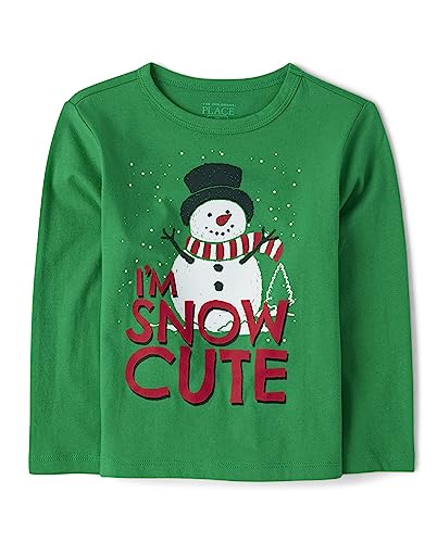 The Children's Place Unisex-Baby And Toddler Long Sleeve Christmas Graphic T-shirt Snow Cute 4T